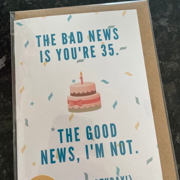 Funny 35th Birthday Card - for Someone Turning 35 Years Old - Can Be ...