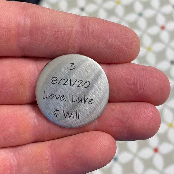Personalized Pocket Coin - Lucky Coin - Gift for Him - Memorial Gift ...