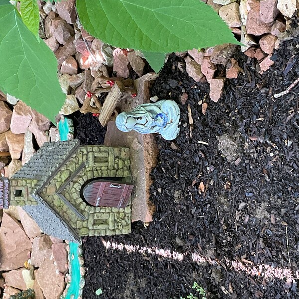 Fairy Garden Cobblestone Church/chapel, With Thatched Roof-great for ...