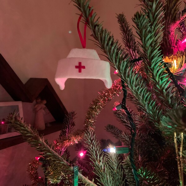 Nurse Christmas Tree Ornament, Nurse Holiday Ornament, Nurse Cap ...