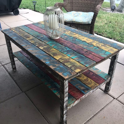 Upcycled Round Spool Coffee Table Reclaimed Wood & Metal - Etsy