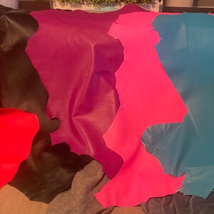 Black Leather Sheepskin Hide - Etsy