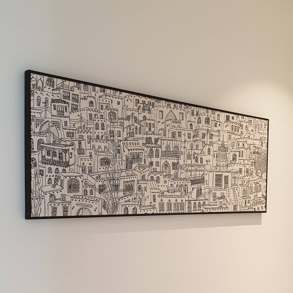 The Persian Bazaar, Line Drawing of Tajrish Bazaar in Tehran With ...