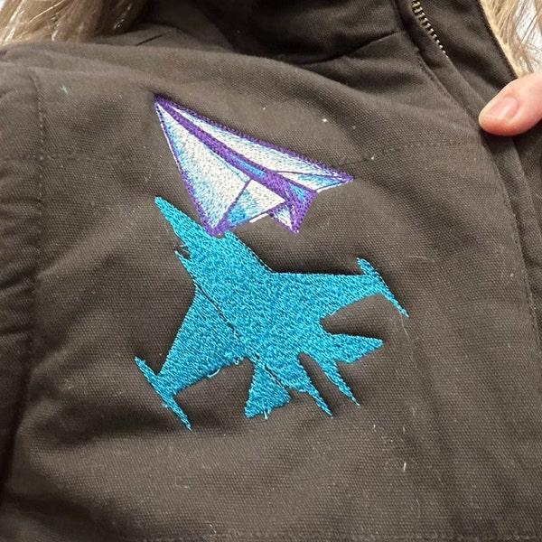 Paper Airplane Machine Embroidery Design - Airplane With Shadow ...