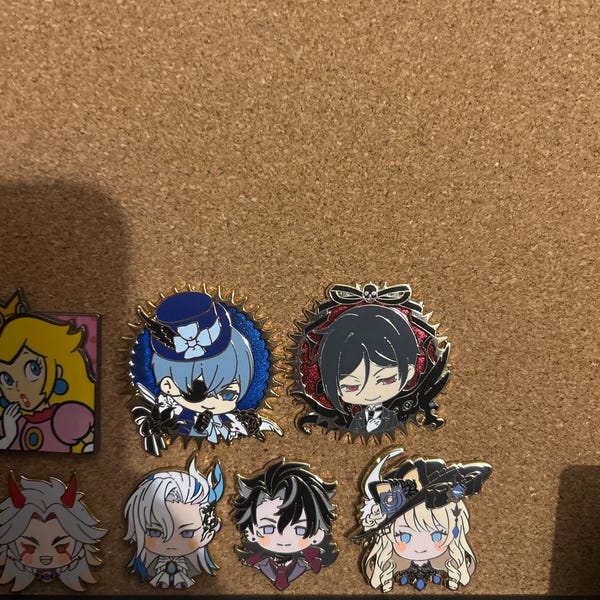 Black Butler Hard Enamel Pins - Kuroshitsuji Ciel Sebastian Grell ...