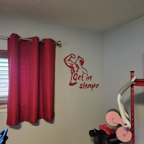 Get in Shape Decal,gym Wall Decal,gym Wall Art,fitness Wall Quotes ...