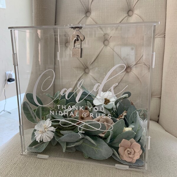 Custom Card Box Decal for Wedding Personalized Card Box Sticker Custom ...