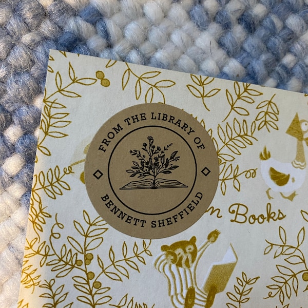 Personalized Book Labels, From the Library of Stickers, Floral Book ...