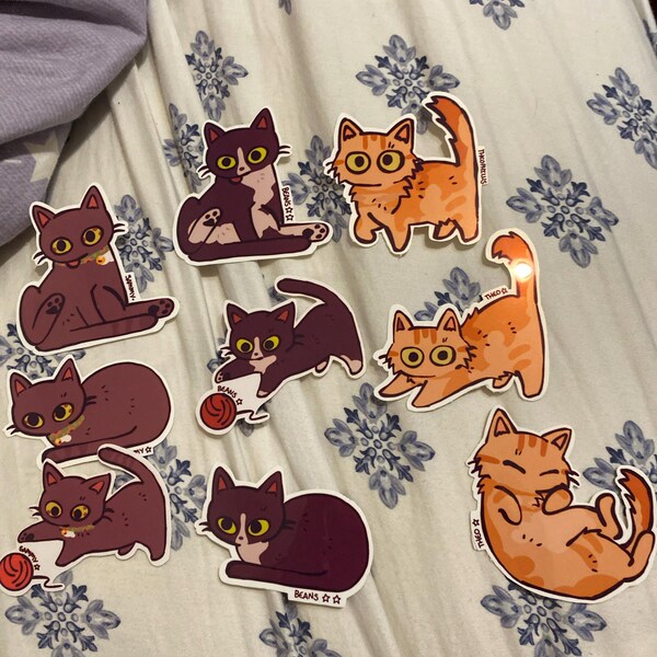 Personalized Cat Stickers - Hand Drawn | Custom Pet Stickers, Cat ...