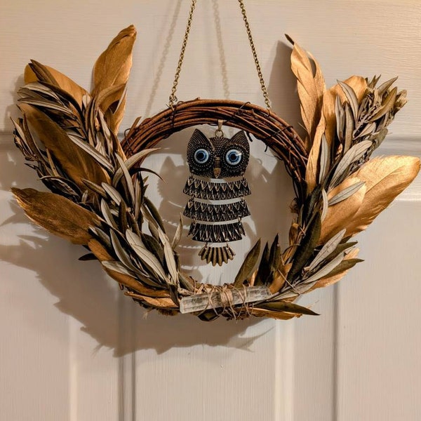 Mini Botanical Crescent Moon Peace and Protection Wreath Wildcrafted ...