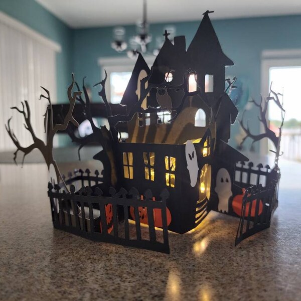 Haunted House 3D Card Digital SVG Card/decoration for Cricut and ...