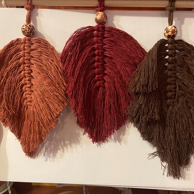 DIY Autumn Leaf Macrame Wall Hanging Kit Video Tutorial Make Your Own ...