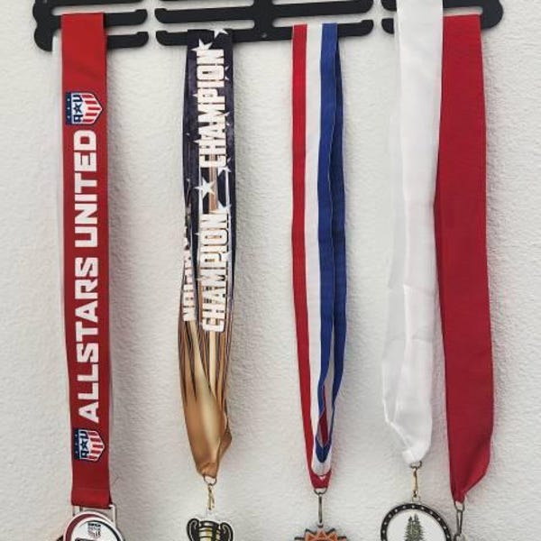 Medal Hanger Display Trophy Shelf - Sports Medal Display Rack With ...