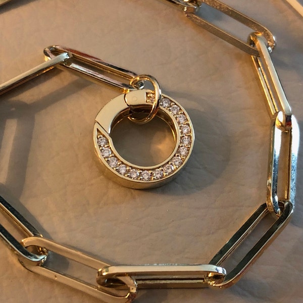 Diamond Enhancer Charm Holder Push Lock Pendant Connector Lock Hinged ...