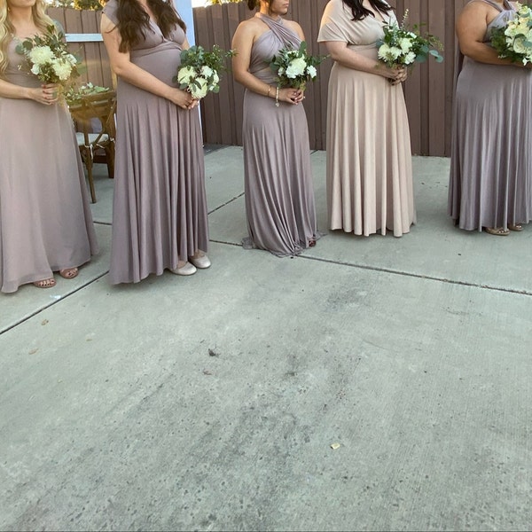 Beige Infinity Dress, Champagne Bridesmaid Dress, Prom Dress, Twist ...