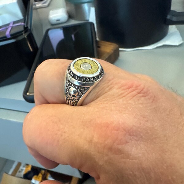 Bellum Ring .45 Acp (925 Sterling Silver) Bullet Ring "si Vis Pacem ...