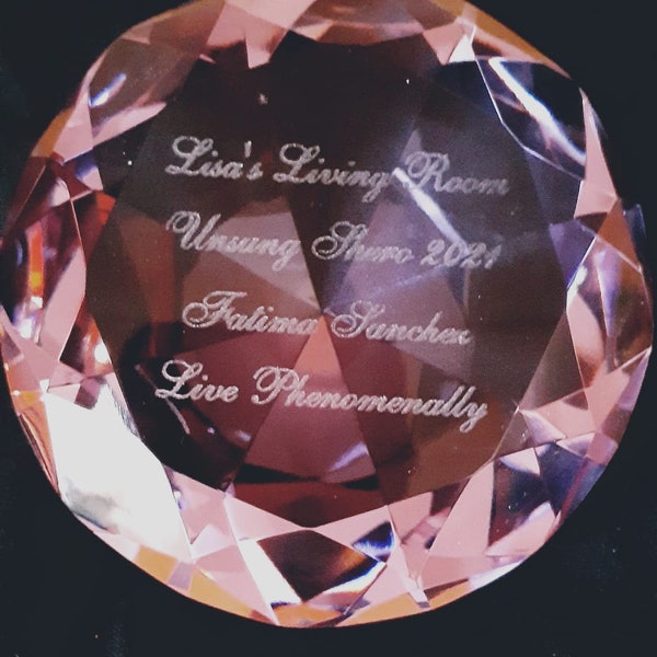 Personalized Paperweight,laser Engraved Glass Diamond, Anniversary ...