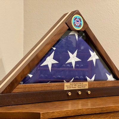 Flag Display Case With Embedded Shell Casings Maple Inlay - Etsy