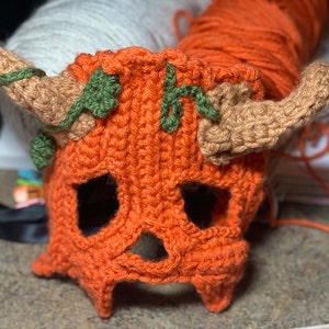 Pumpkin Mask With Horns Crochet Pattern PDF DIGITAL FILE Masquerade ...