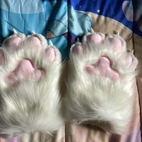17 Colorsfursuit Furry Cat Paws With Claw, Fursuit Cat Gloves, Cosplay ...