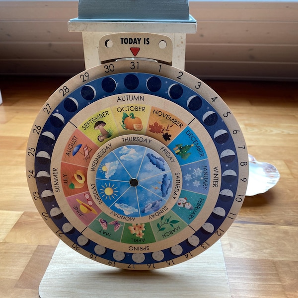 Montessori Calendar Wooden Calendar for Kids Montessori Circle Time ...