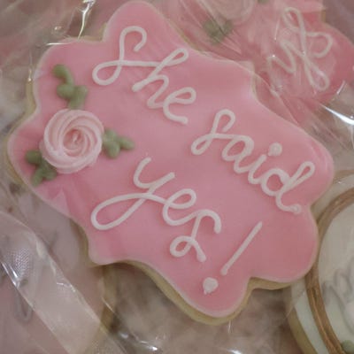 He Asked She Said Yes Bridal / Engagement Cookies - Etsy