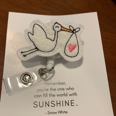 Stork Badge Reel / Nurse Badge Reel / OBGYN / Retractable ID Badge ...
