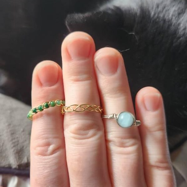 Silver Braided Wire Ring | Silver Plated Wire Wrapped Ring, Aesthetic ...