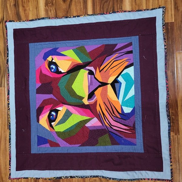 PDF the Heart of a Lion Foundation Paper Piece Pattern; Lion Quilt ...