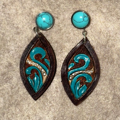 Easy Leather Tooled Earrings Pattern Pack PDF Download - Etsy