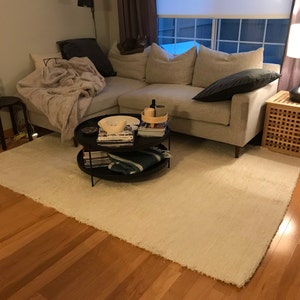 Large Handwoven Cream Rug 180x250 Cm, Area Rug, Cream Solid Rug Carpet ...