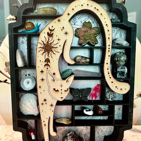 Mystical Cat Shelf for Crystals, Gift for Witches, Easy Beginner ...
