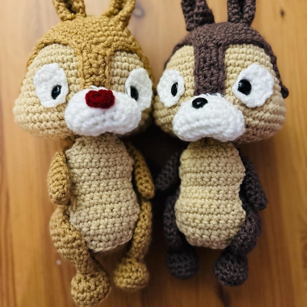 Crochet Chipmunk Pattern, Crochet Animals, Chip and Dale DIY Tutorial ...
