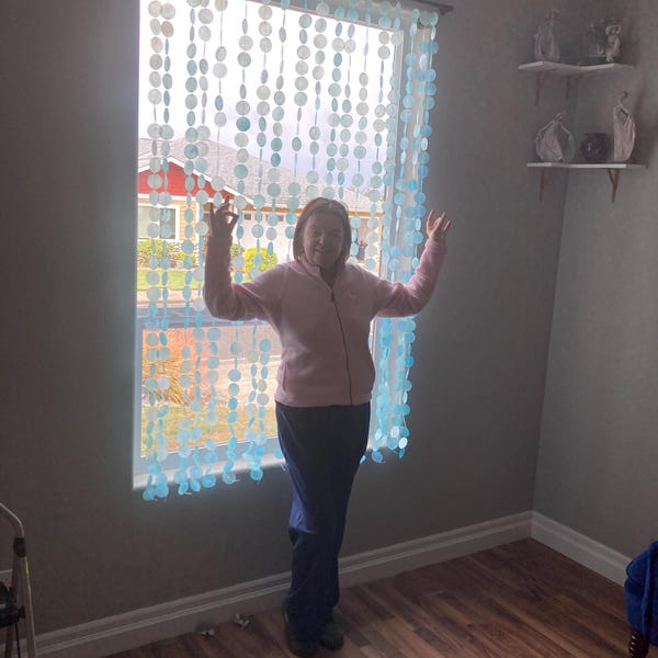 Customized Pastel Colors Capiz Shells Doorway Curtain, Beaded Shells ...