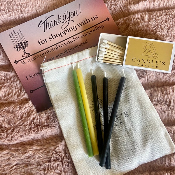 12 Mini Thin Taper Beeswax Candles / 4'' or 5''/ 100% Pure Beeswax ...
