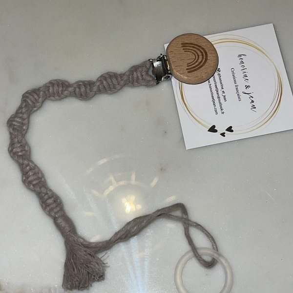 Macramé Pacifier Attachment With Wooden Clip //pacifier Attachment// - Etsy