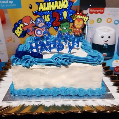 Superhero / Comic Book Themed Cake Topper personalised - Etsy UK