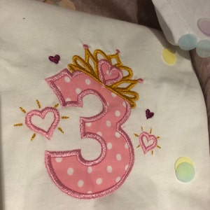 BX Princess Tiara Numbers Set 0-9 Applique Machine Embroidery Design ...