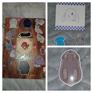 Lop Bunny Sploot Sticker Waterproof Glossy Vinyl Sticker | Etsy