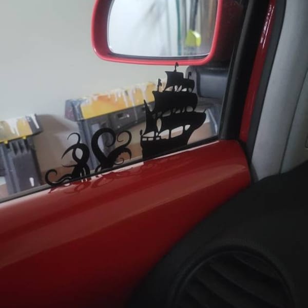 Kraken With Pirate Ship Vinyl Decal - Octopus Easter Egg - Car - Cool ...