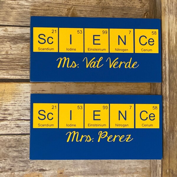 Science Teacher Gift ~ Teacher Desk Name Plate Periodic Table ~ Science ...