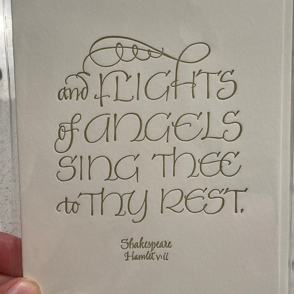 Sympathy Card (letterpressed Calligraphy) - Etsy