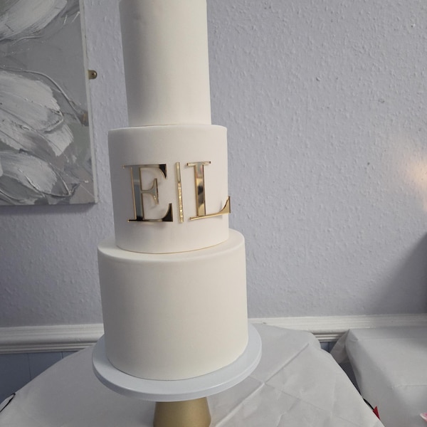 Acrylic Wedding Cake Monogram Personalisation- Cake Topper- Wedding ...