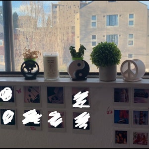 Large 10in 25cm Granite Stone Look Vase Black Grey White Vase Geometric ...