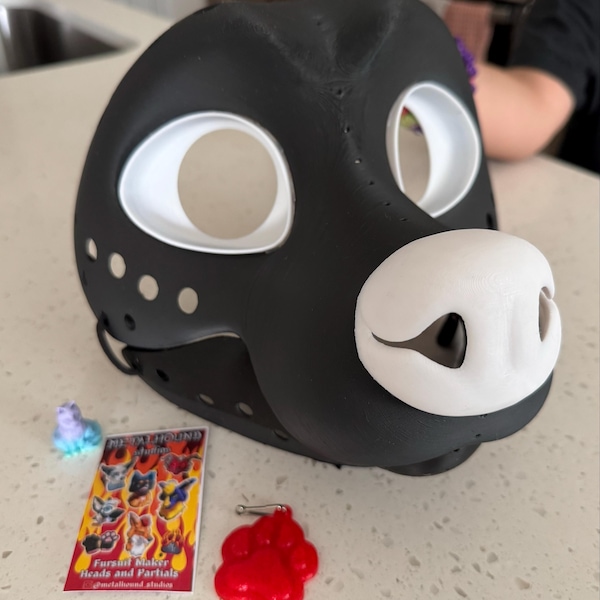 Skunk Fursuit Head Base 3D Printed With Eye Blanks, Nose, Teeth, and ...