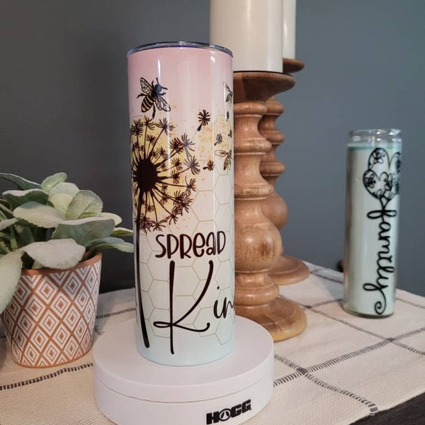 20oz Skinny Tumbler Spread Kindness Sublimation Design Templates ...