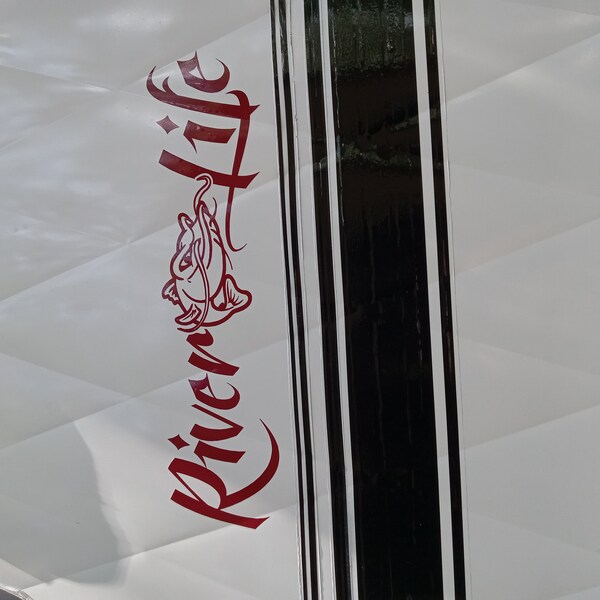 River Life Mean Catfish Angry Vinyl Decal Sticker Fishing Fisherman ...