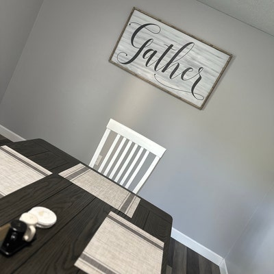 Large Dining Room Decor Framed Gather Sign Wood Sign Farmhouse Gather ...