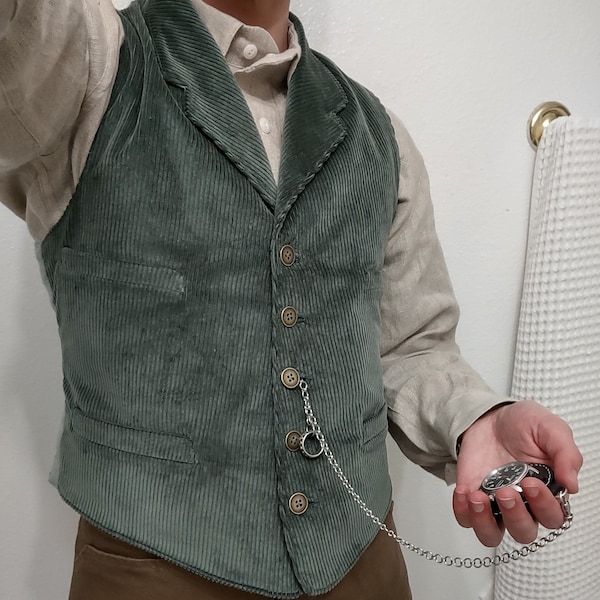 LMM-3 Men's Victorian Notched Collar Vest - 1870 -1915 - Download of ...
