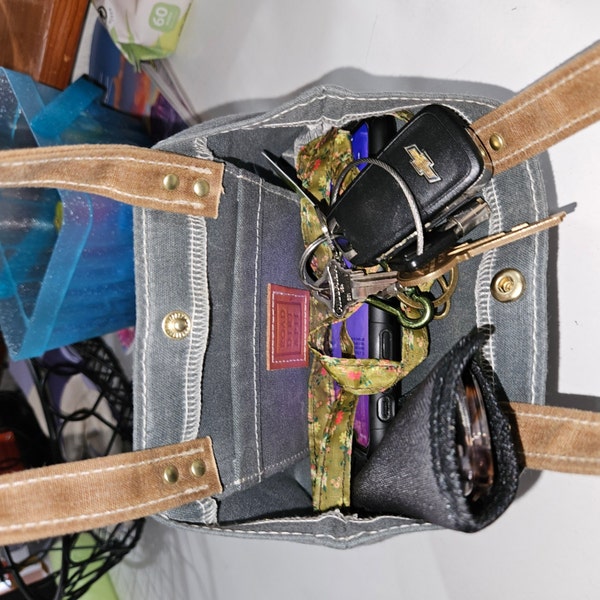 Small Waxed Canvas Tote Bag. Work Bag for Your Daily Essentials ...